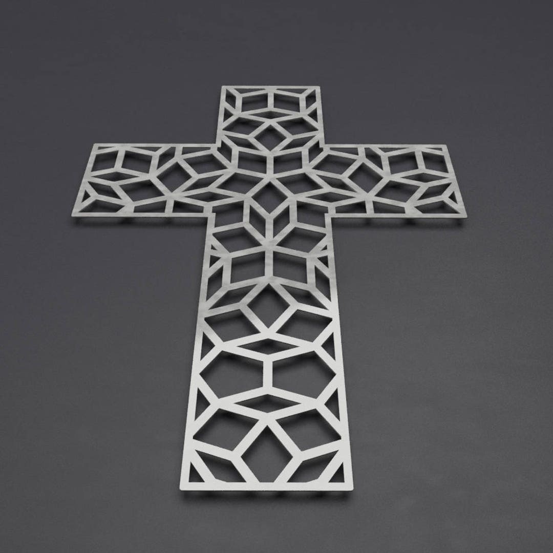 Penrose Metal Wall Cross Sculpture, Large Wall Cross, Christian Home ...