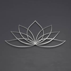 Silver Lotus Flower Metal Wall Art, Lotus Metal Art, Lotus Flower Wall ...