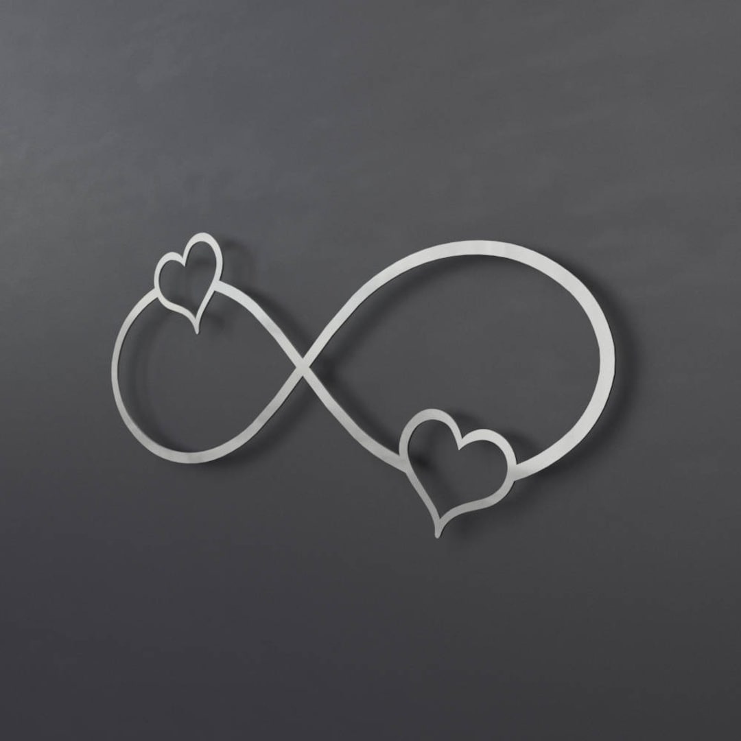 2 Hearts Infinity Symbol Metal Wall Art, Infinity Wall Decor, Wedding ...