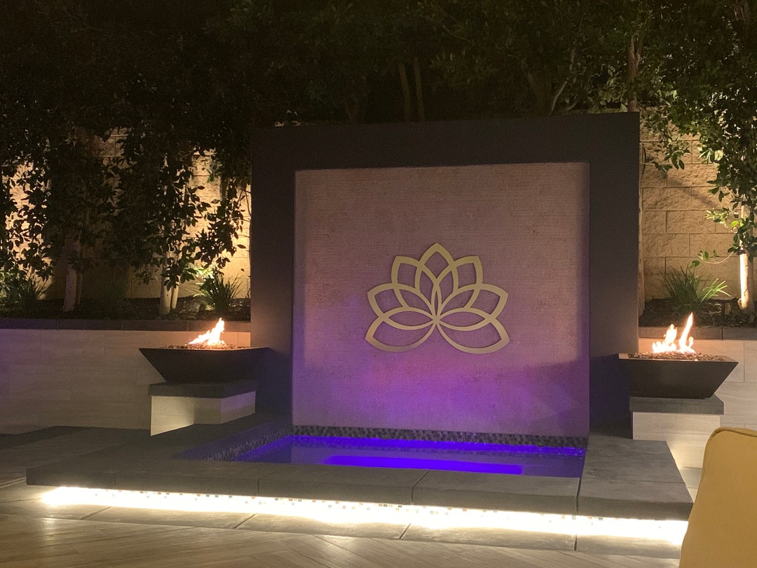 Lotus Flower Outdoor Metal Wall Art Sculpture, Modern Home Decor, Extra ...