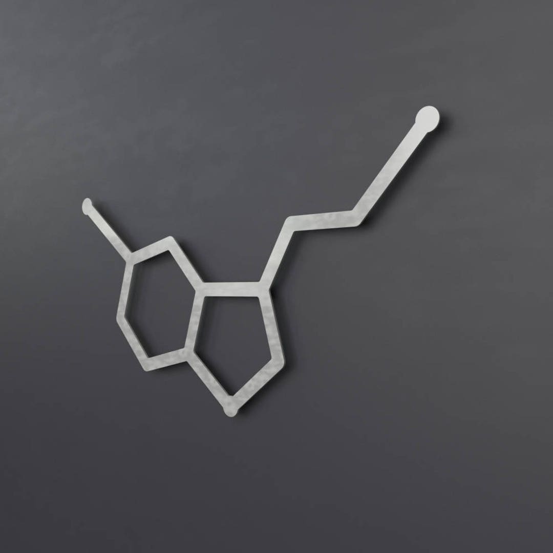 Serotonin Molecule Metal Wall Art, Neurotransmitter, Science Wall Decor ...