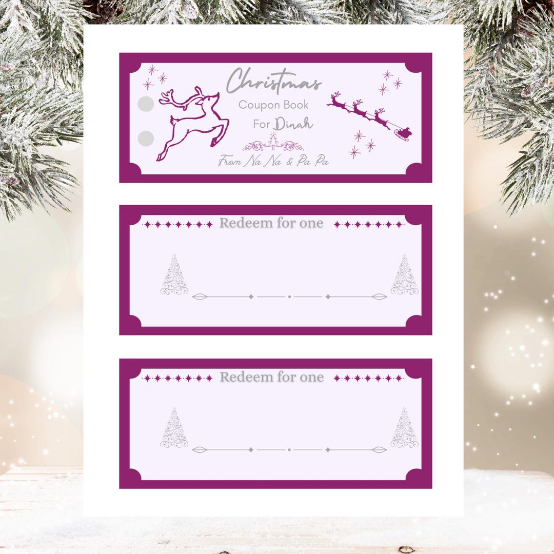 Editable Christmas Coupon Book Template - Personalized Gift (digital ...