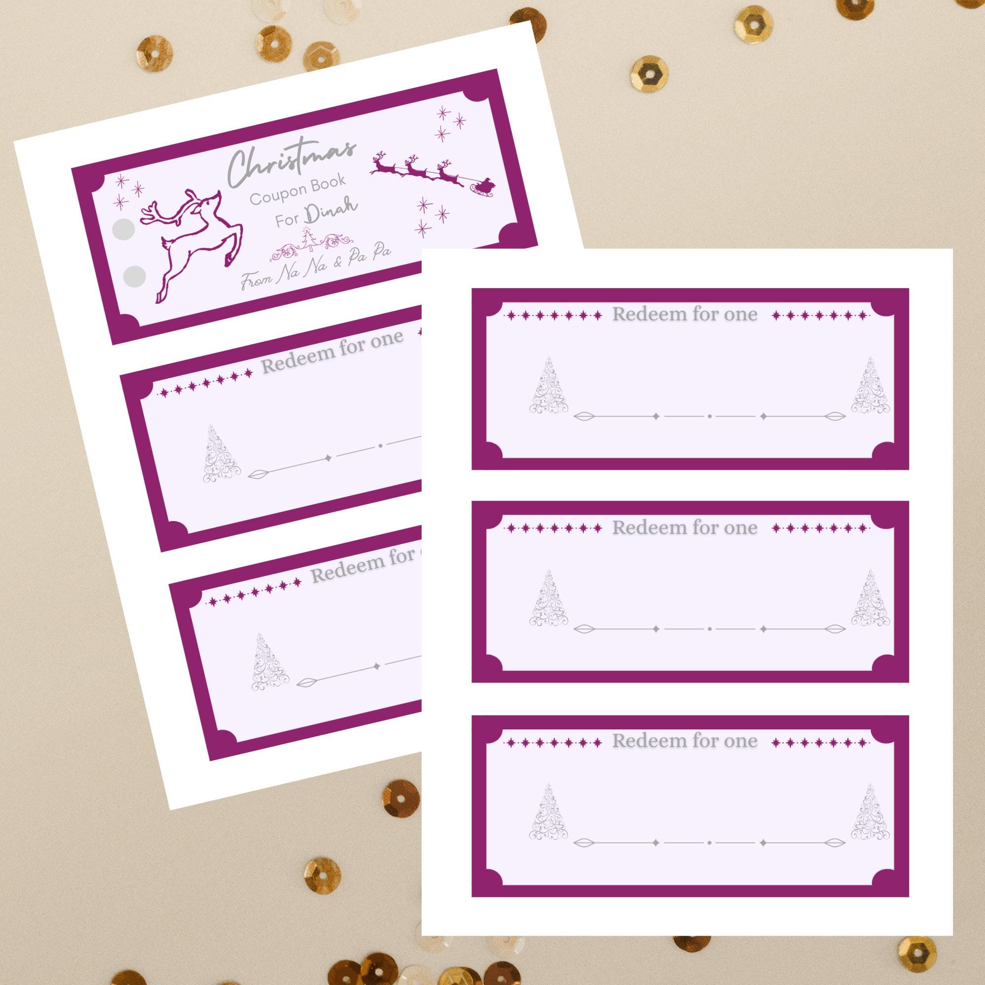 Editable Christmas Coupon Book Template - Personalized Gift (digital ...