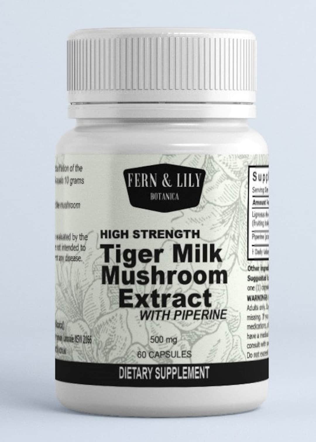 Tiger Milk Mushroom Extract Capsules With Piperine Lignosus Rhinocerus ...
