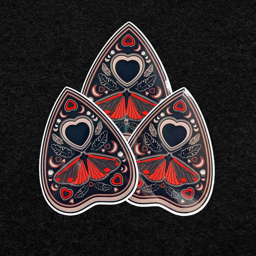 Cinnabar Moth Planchette Sticker Spirit Board Moth Sticker Gift for ...