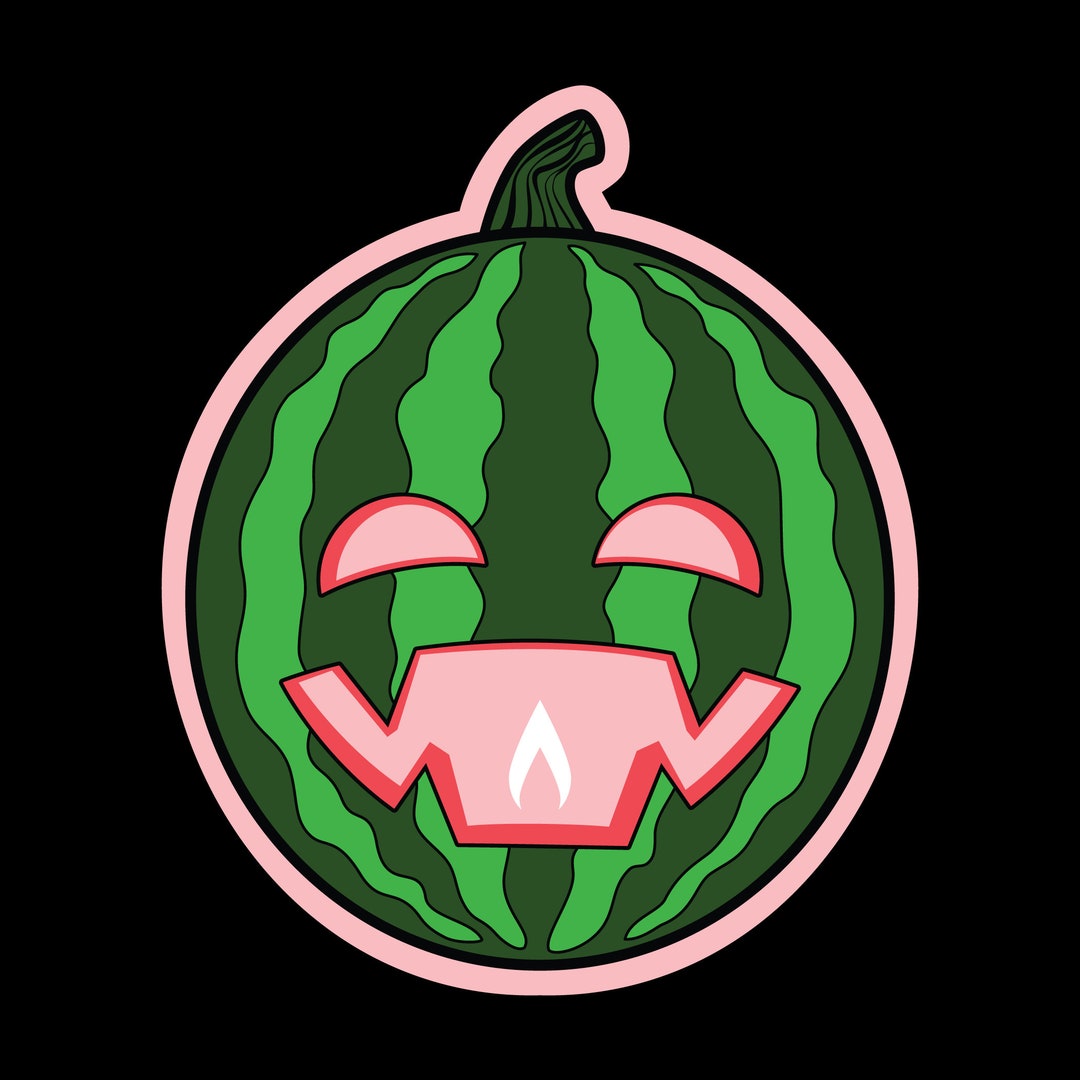 Summerween Watermelon Jack-o'-lantern Die Cut Stickers Happy Jack-o ...