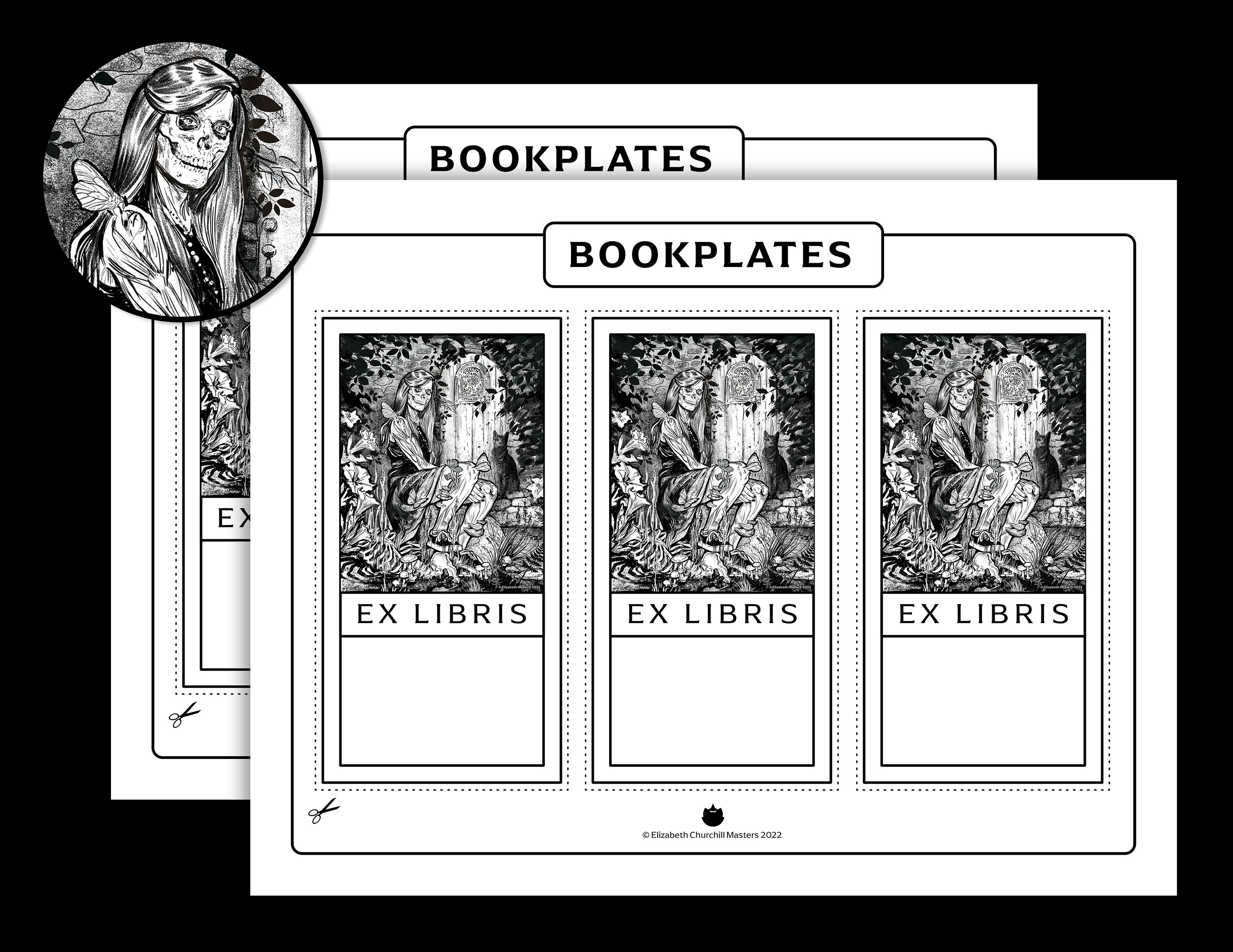 EX LIBRIS Printable Bookplates Illustrated Decorative Label - Etsy