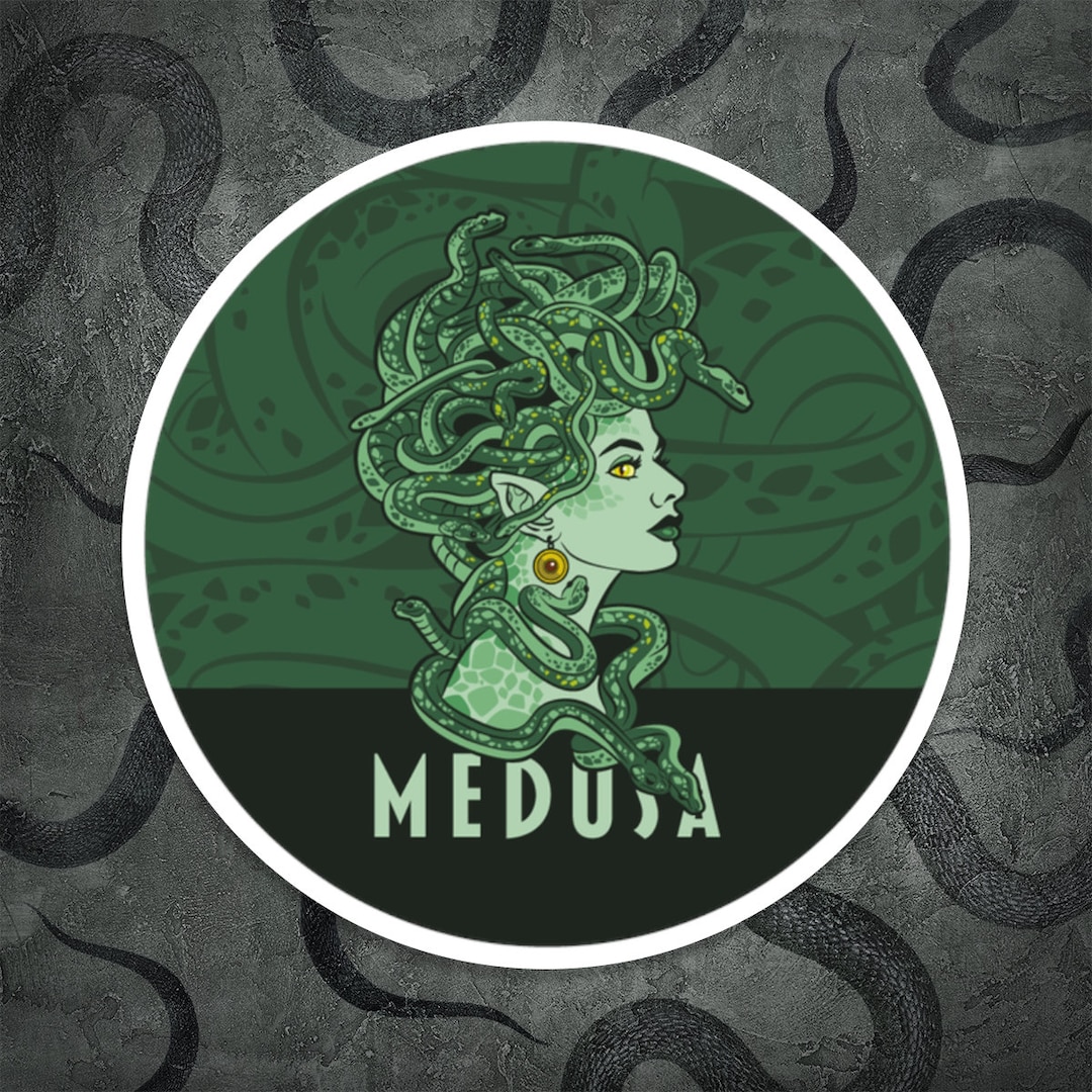 Medusa Sticker, Round Medallion Eye of Medusa Seal, Mythology ...