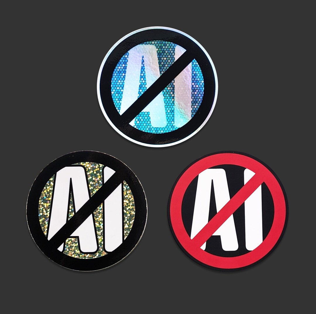 ANTI AI ART Die-cut Sticker 3" X 3" - Etsy