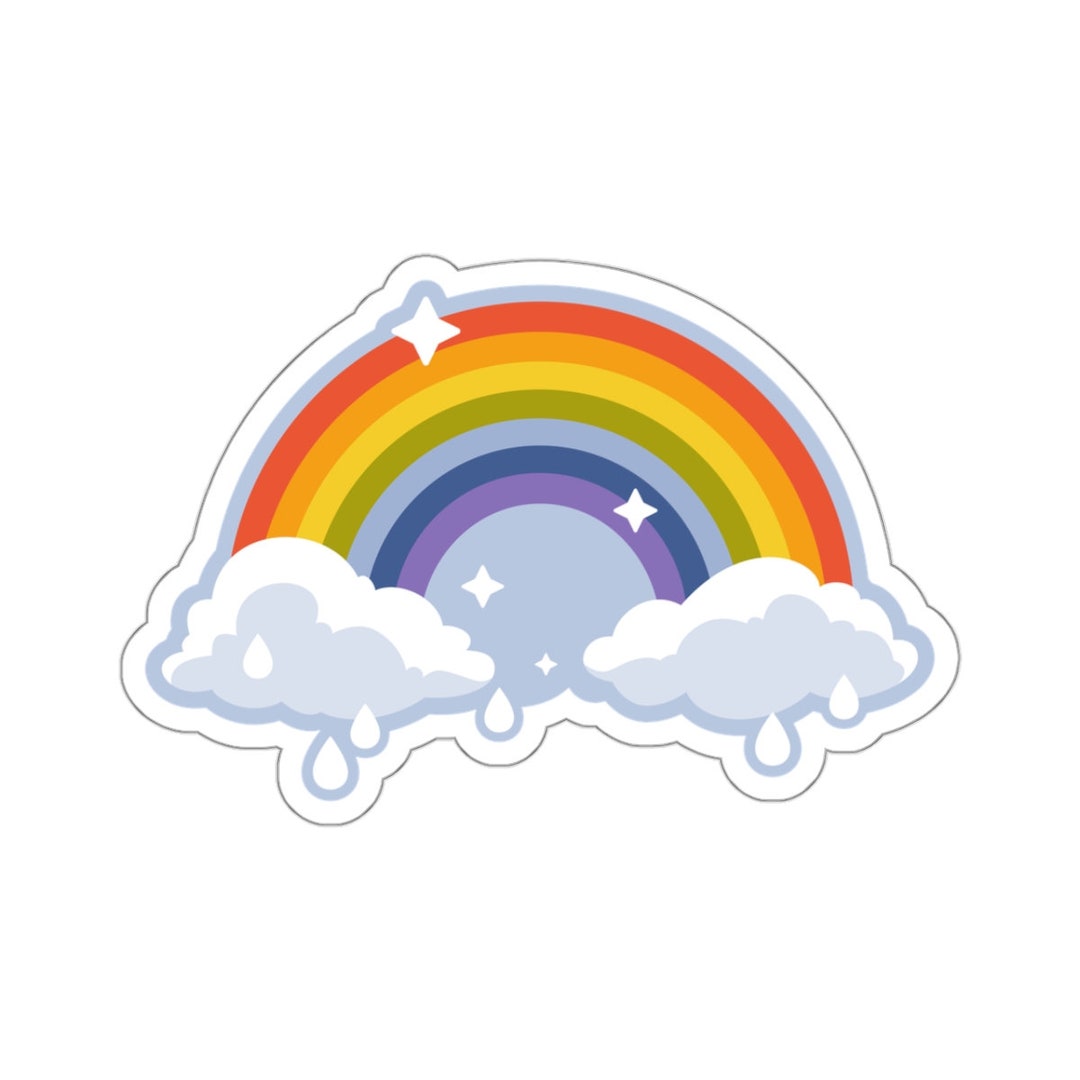 Rainy Day Rainbow Sticker 3 X 3 - Etsy