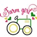 Farm Girl Embroidery Design Farm Applique Design Tractor - Etsy