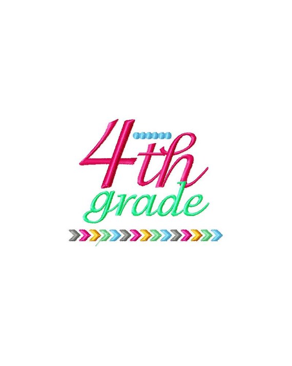 4th Grade Embroidery Design Fourth Grade Embroidery Design - Etsy