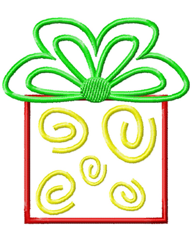 Christmas Present Embroidery Design Present Applique Design - Etsy