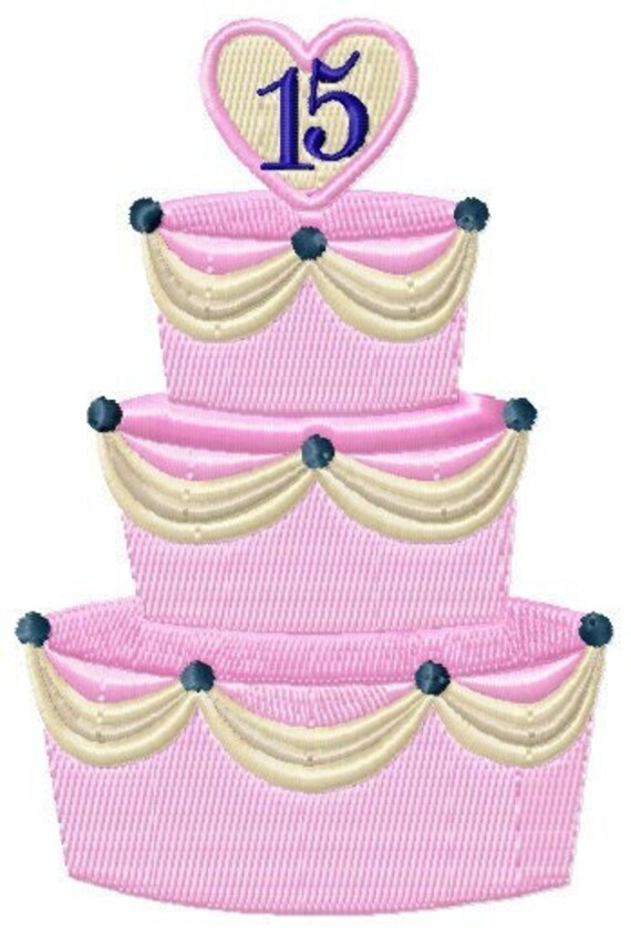 Quinceanera 15th Birthday Cake Embroidery Design 15th - Etsy