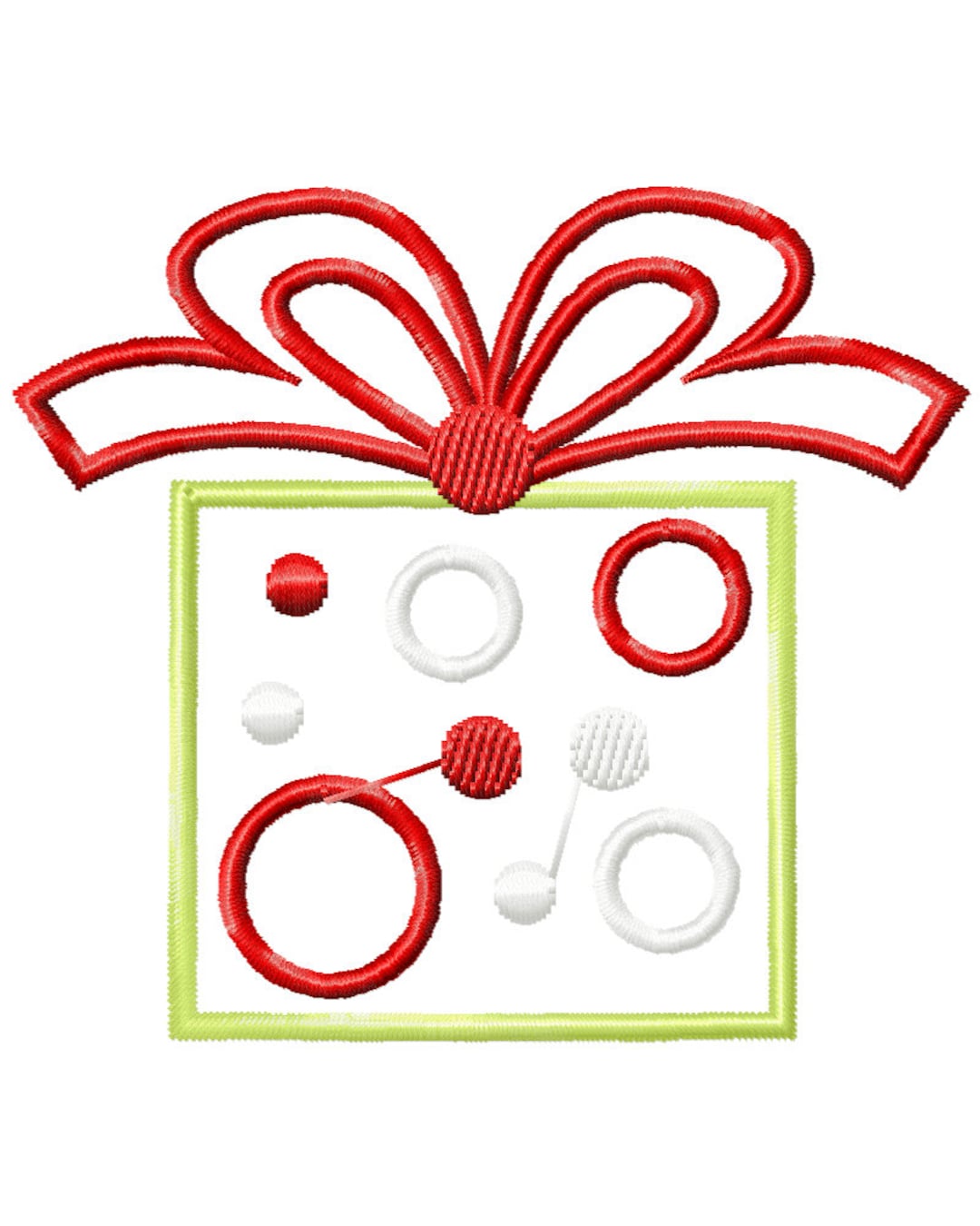 Christmas Present Embroidery Design, Whimsy Christmas Present Applique ...