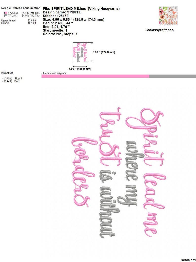 Spirit Lead Me Embroidery Design Christian Embroidery Design | Etsy