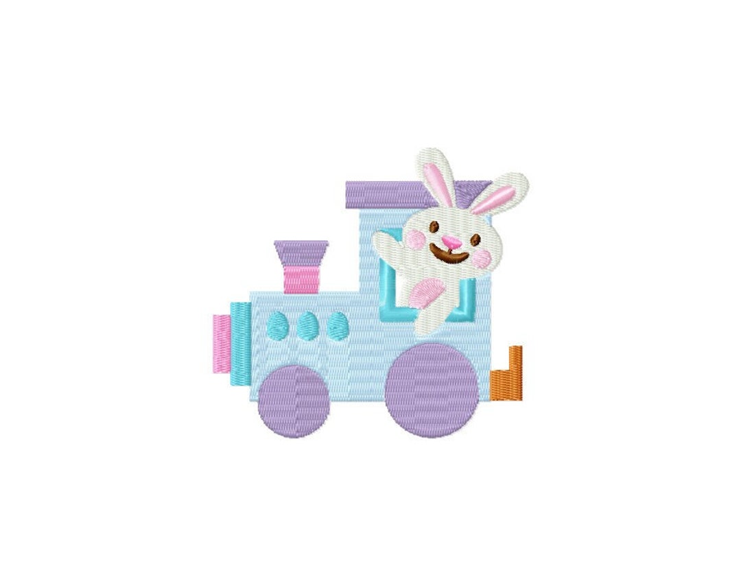 Easter Bunny Train Embroidery Design, Easter Train, Easter Eggs Train ...