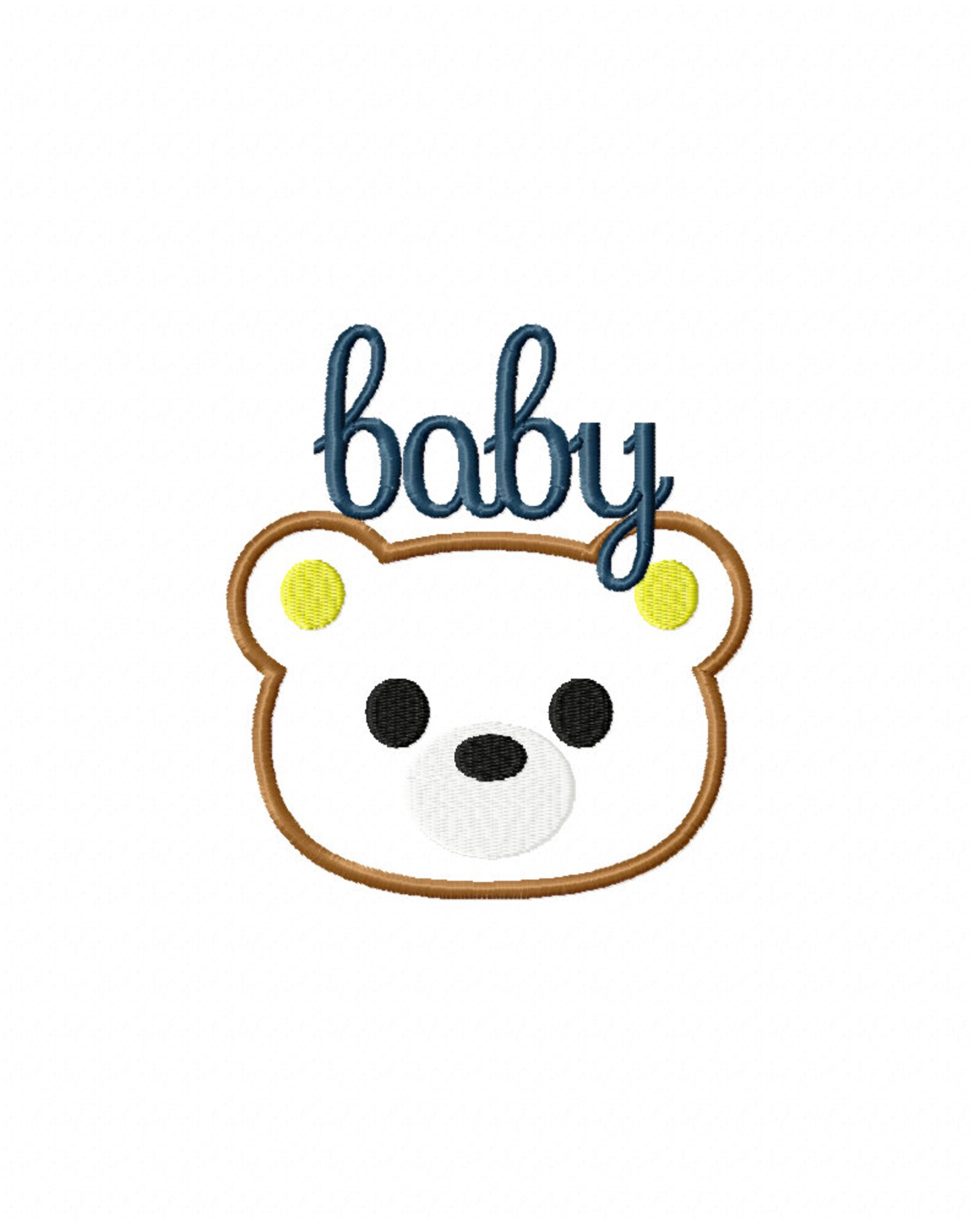 Baby Bear Embroidery Design, Bear Embroidery Design, Baby Bear Applique ...
