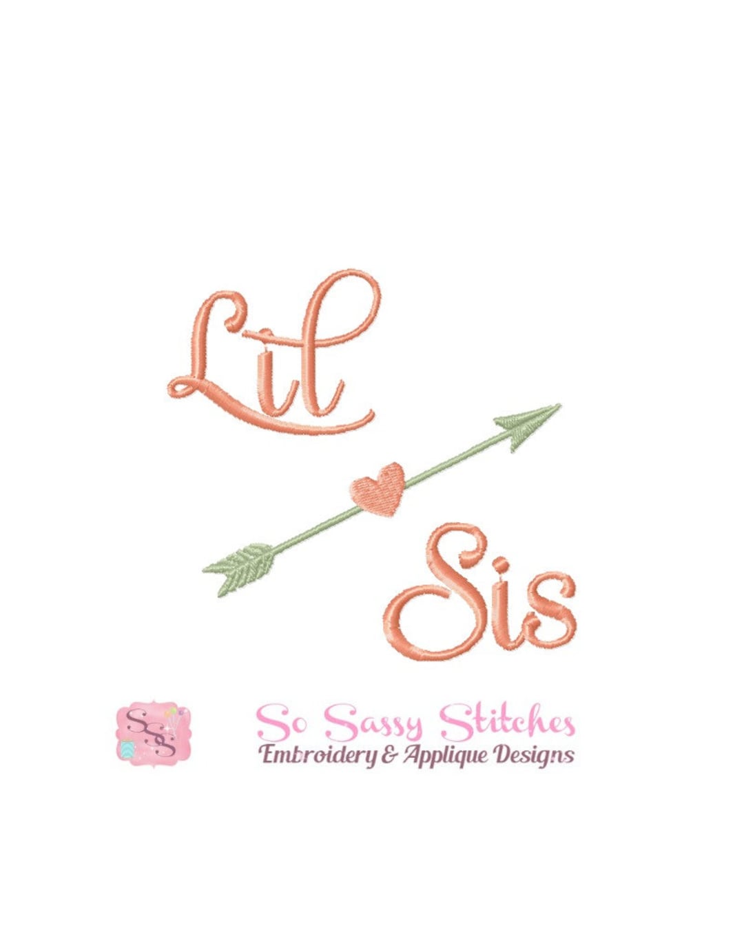 Lil Sis Embroidery Design, Sister Arrow, 4x4 5x7 (digital Download) - Etsy
