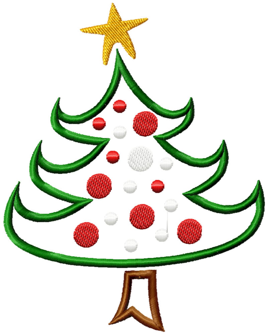 Christmas Applique Embroidery Design, Christmas Tree Embroidery, Whimsy ...
