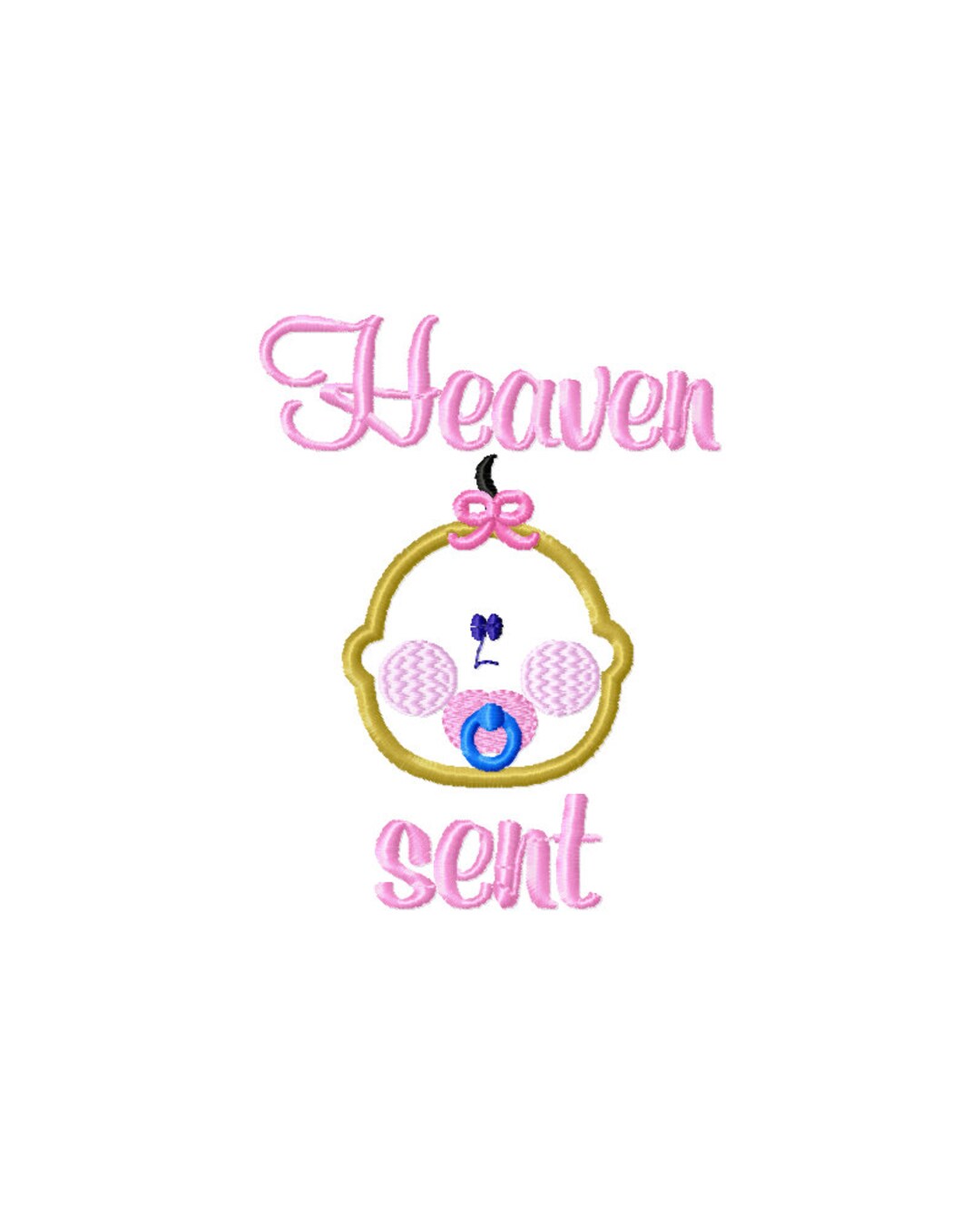 Heaven Sent Baby Embroidery Design (5x7 Hoop) (digital Download) - Etsy
