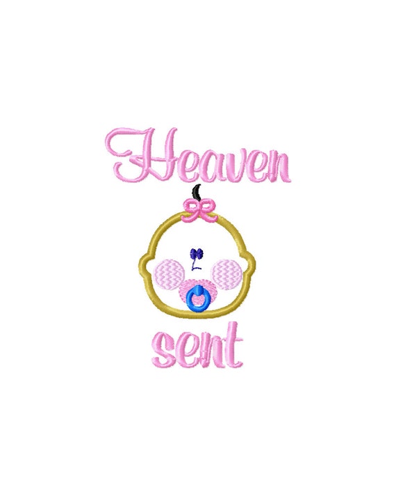 Heaven Sent Embroidery Design Baby Embroidery Design Newborn | Etsy