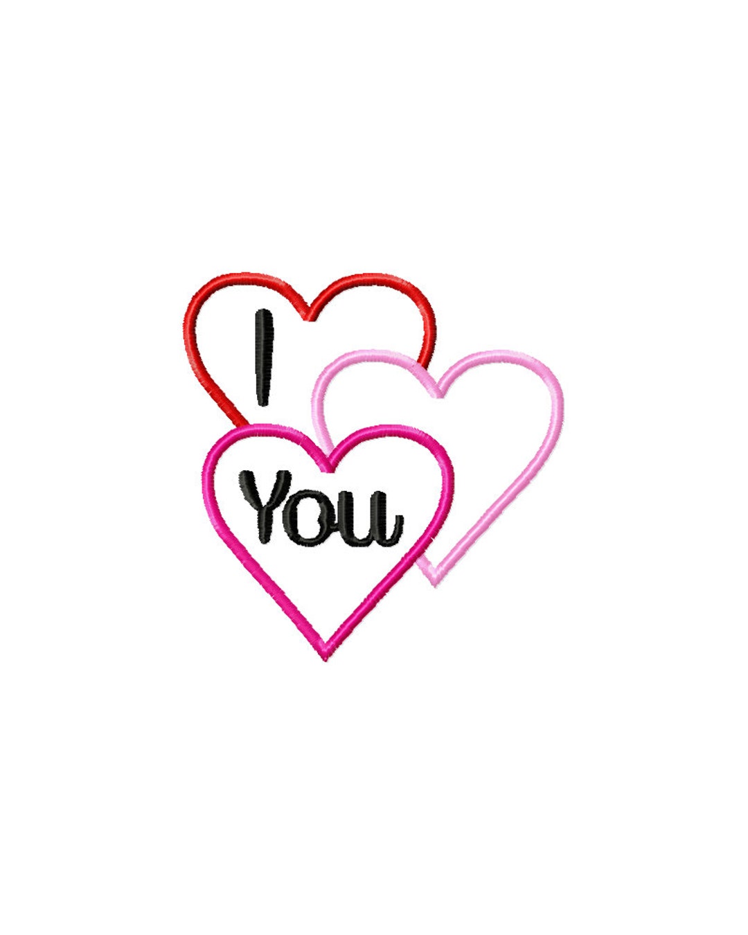 I Love You Embroidery Design, 4x4 5x7 Love Embroidery, Valentines Day ...