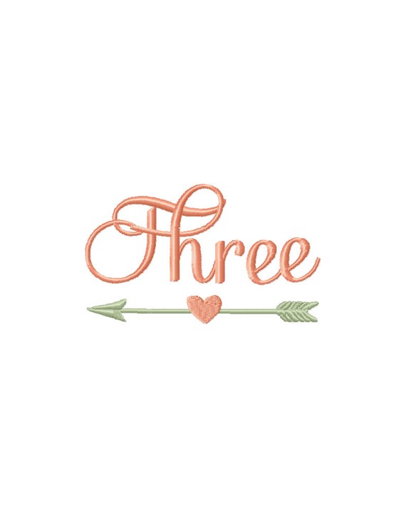 Three Arrow Embroidery Design Third Birthday Embroidery | Etsy