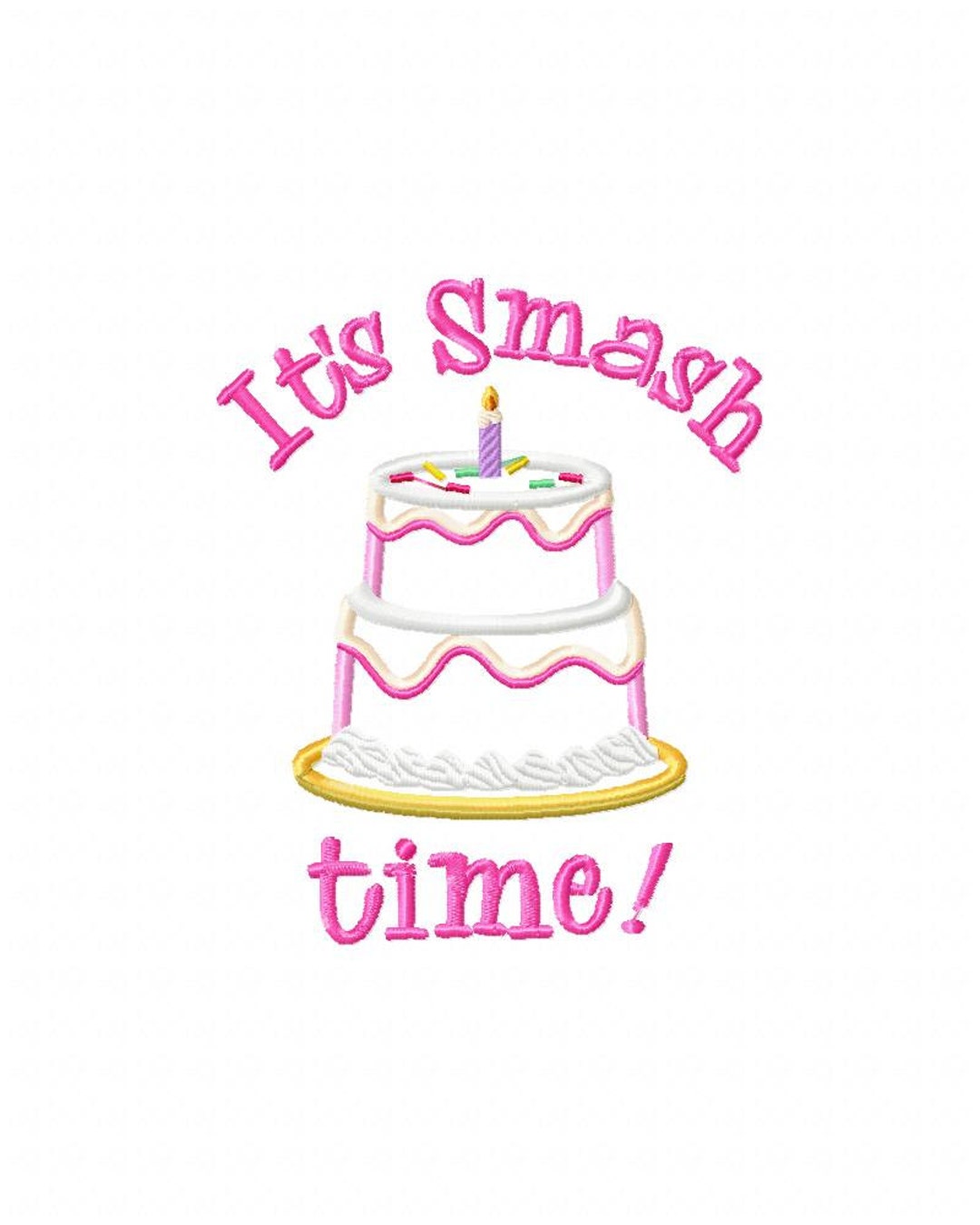 Its Smash Time Embroidery Design, Cake Smash Embroidery Design ...