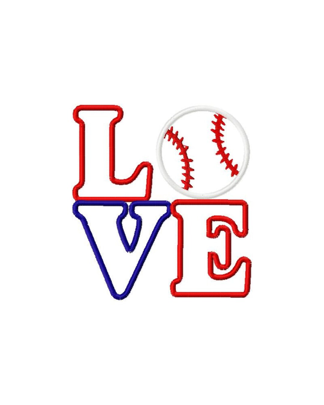 Love Baseball Embroidery Design, Sports Heart (4x4 5x7) - Etsy