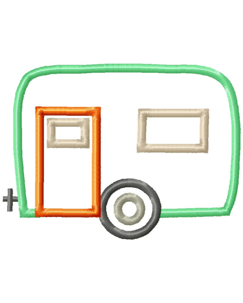 Camping Trailer Embroidery Design Camper Applique Design | Etsy