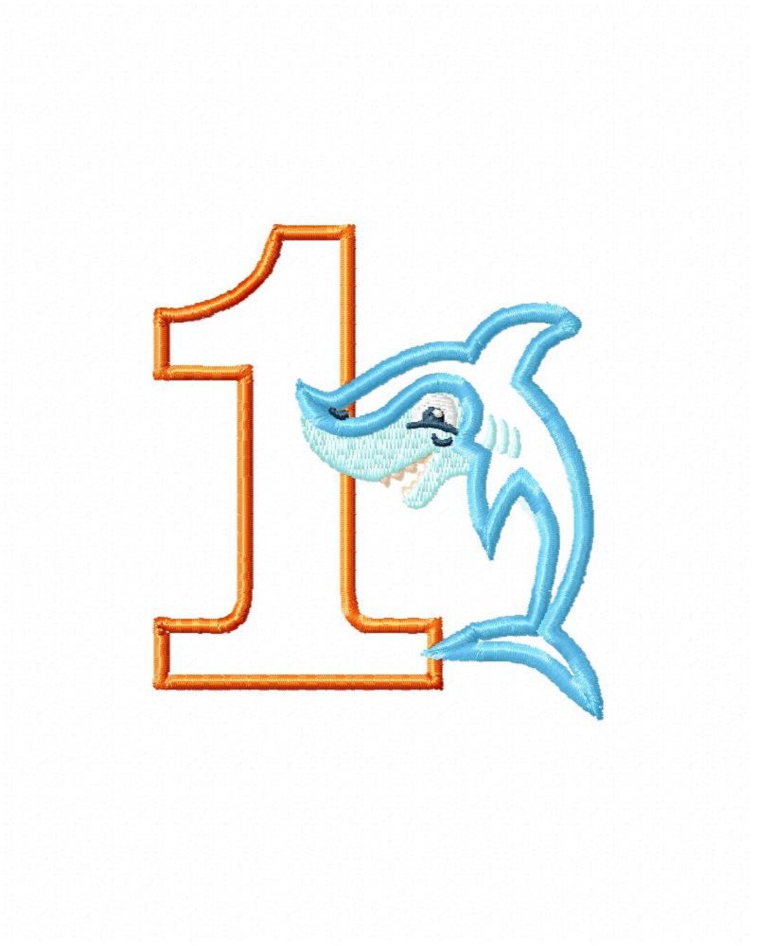 First Birthday Embroidery Design, Shark Birthday Applique Design, 1st ...