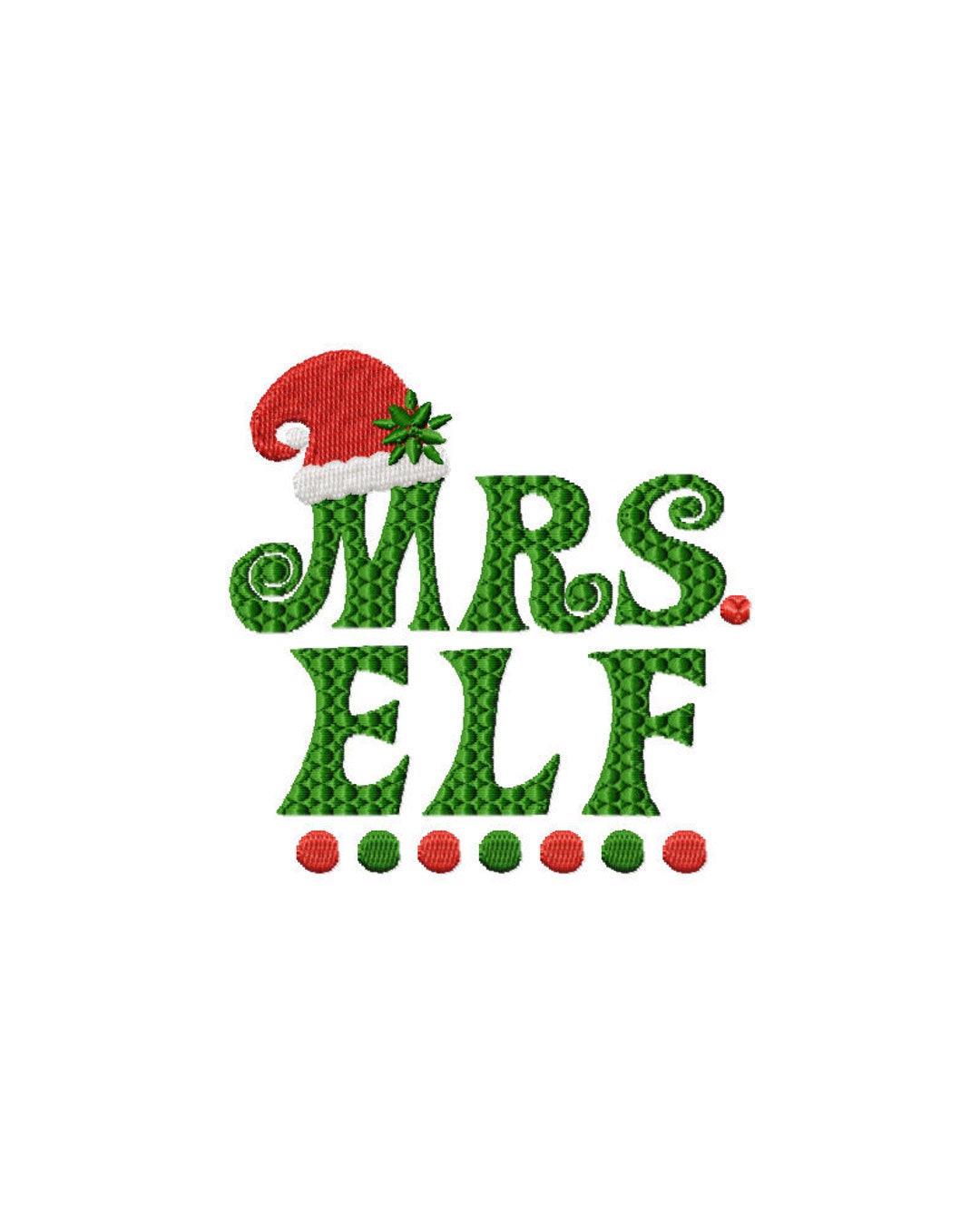 Christmas Embroidery Design, Mrs Elf Filled Christmas Embroidery Design ...