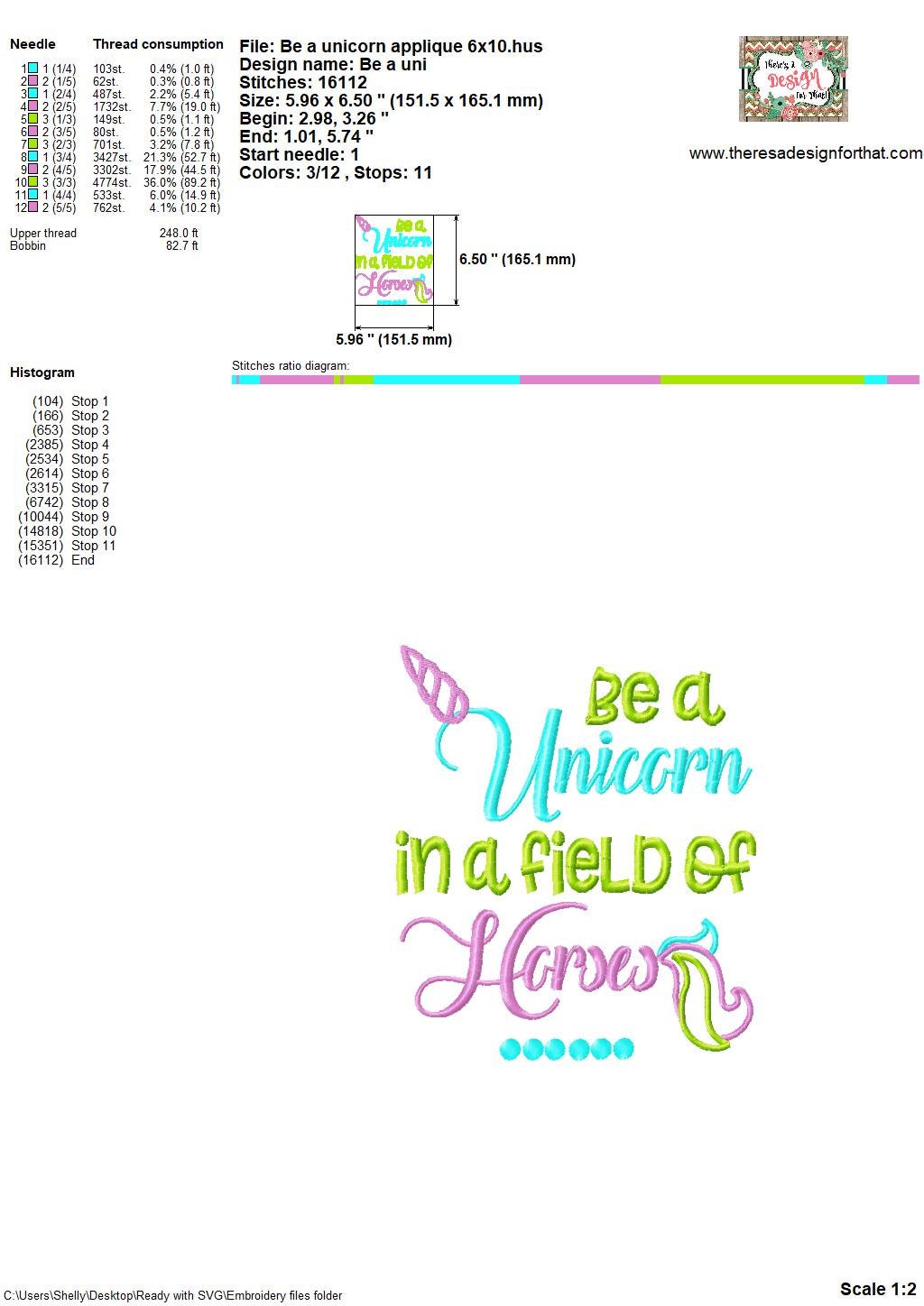 Unicorn embroidery design Be a unicorn in a field of horses | Etsy