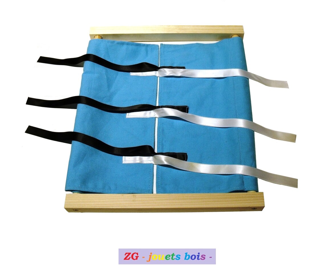Montessori Dressing Frame, Ribbons and Knots, 100% Cotton Colored ...