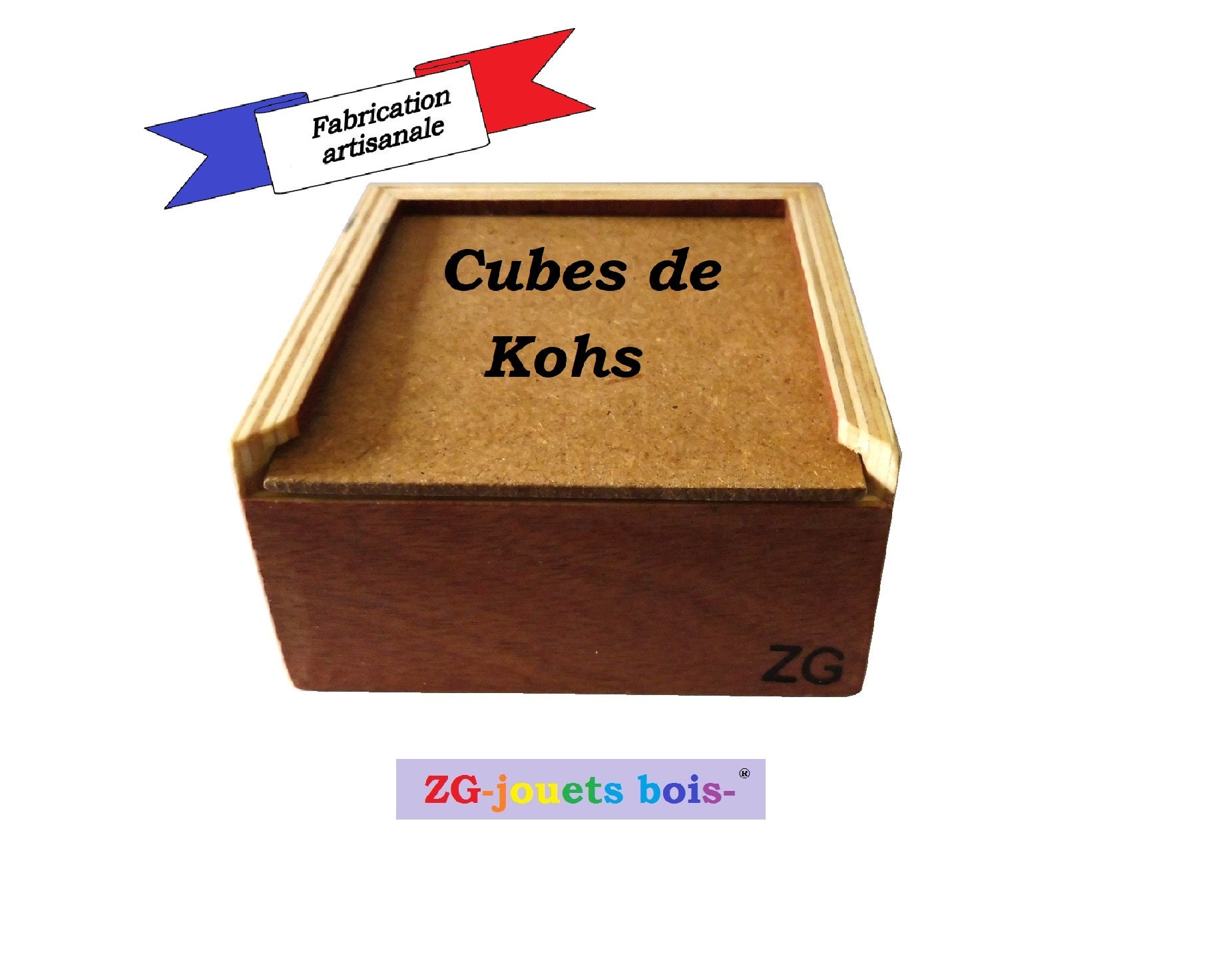 9 Kohs Cubes, Wood, White and Red, High-end, Hand Painted, Box ...
