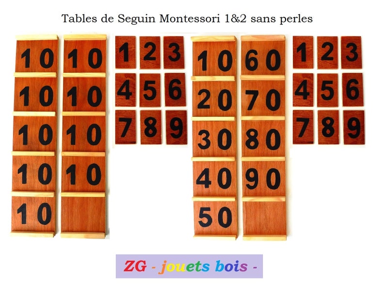 Table de Seguin I&II Montessori, matériel mathématiques, complet ...
