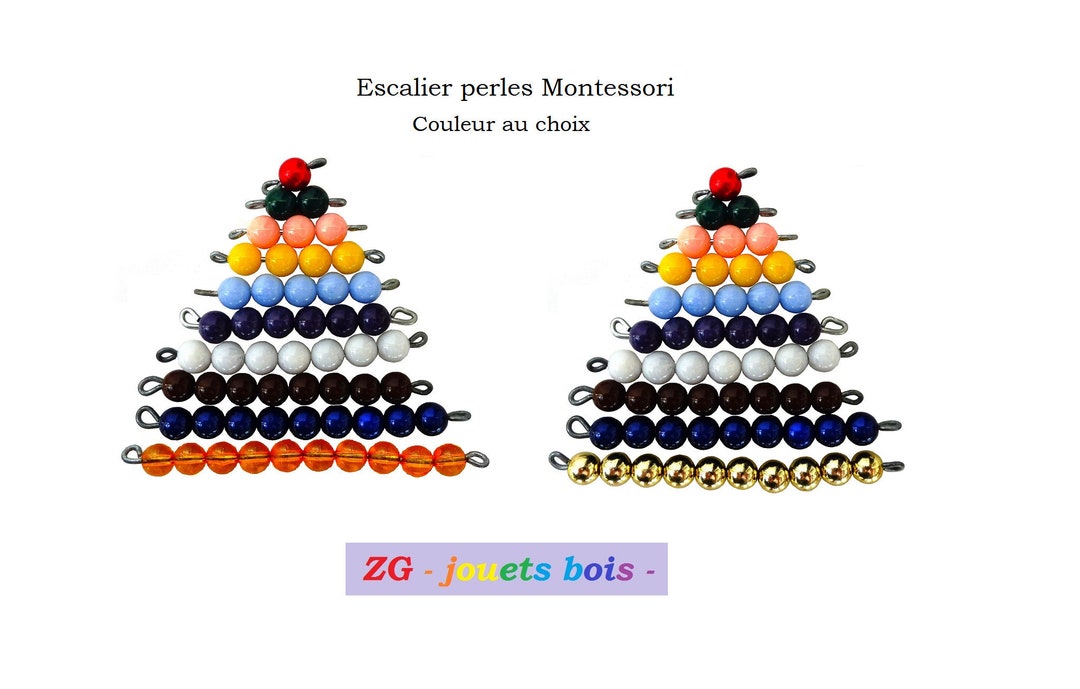 Montessori Colored Bead Staircase, Counting From 1 to 10, Sensory ...