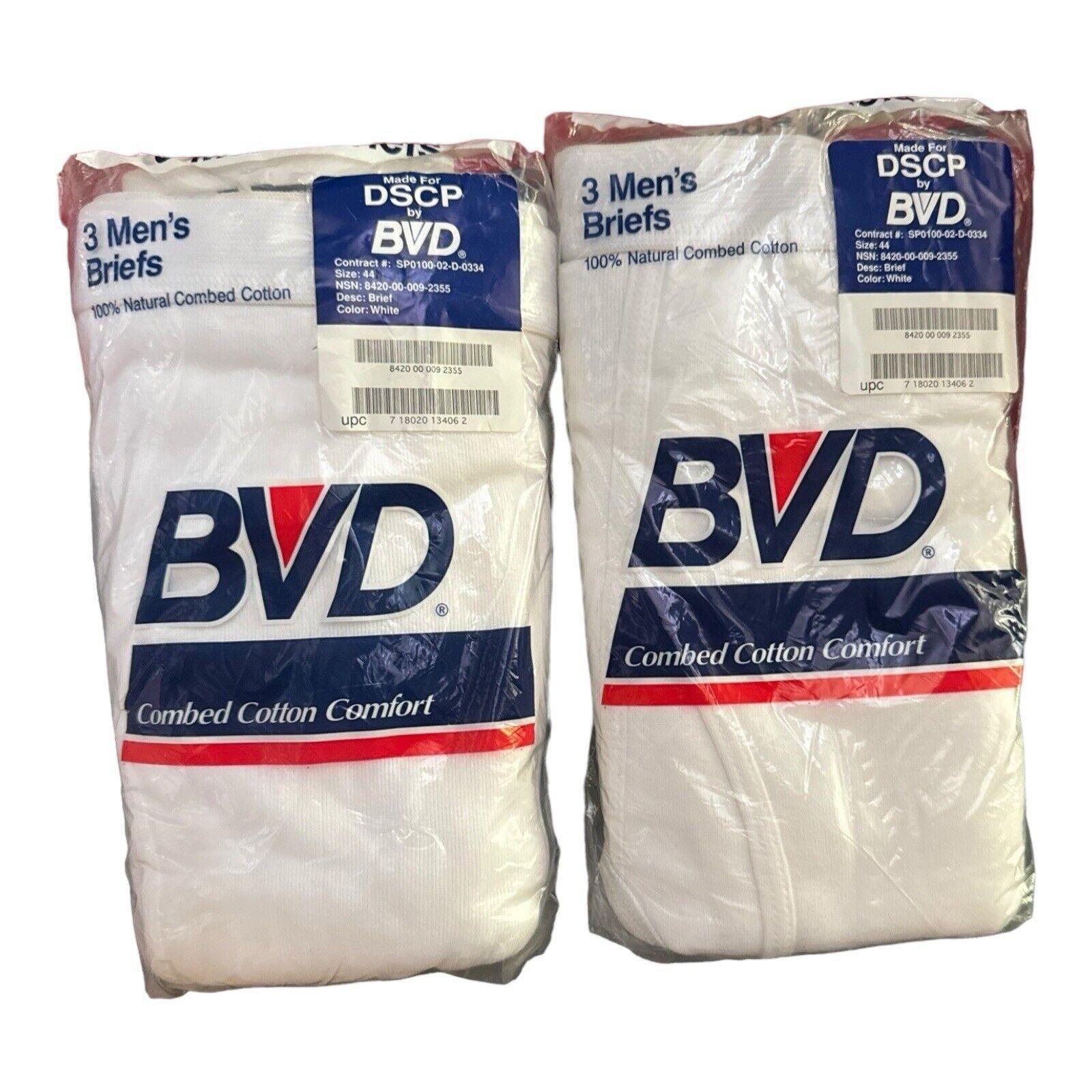New Vintage BVD White Cotton Briefs Size 44 NOS 1992 USA Made 2 ...