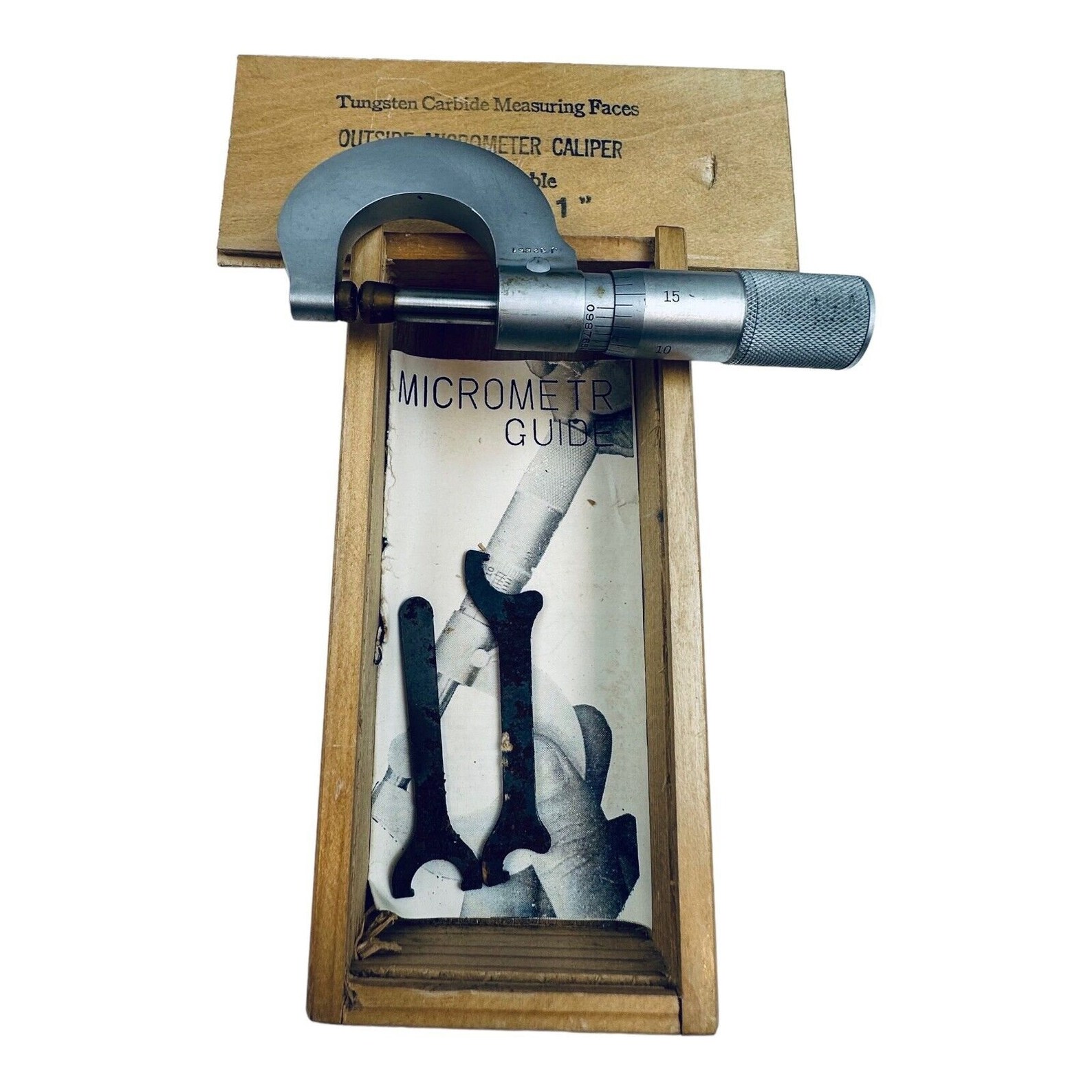 Vintage Fowler Tungsten Carbide Outside Micrometer Caliper 0-1 ...