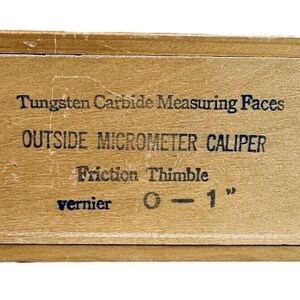 Vintage Fowler Tungsten Carbide Outside Micrometer Caliper 0-1 ...