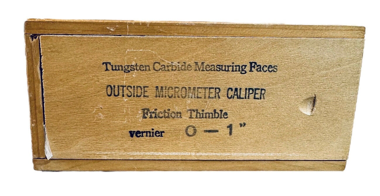 Vintage Fowler Tungsten Carbide Outside Micrometer Caliper 0-1 ...