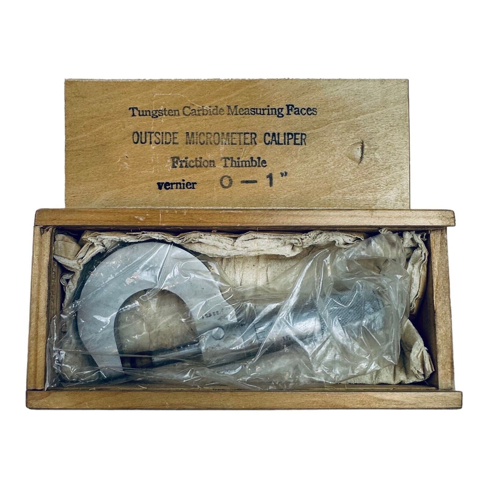 Vintage Fowler Tungsten Carbide Outside Micrometer Caliper 0-1 Friction ...