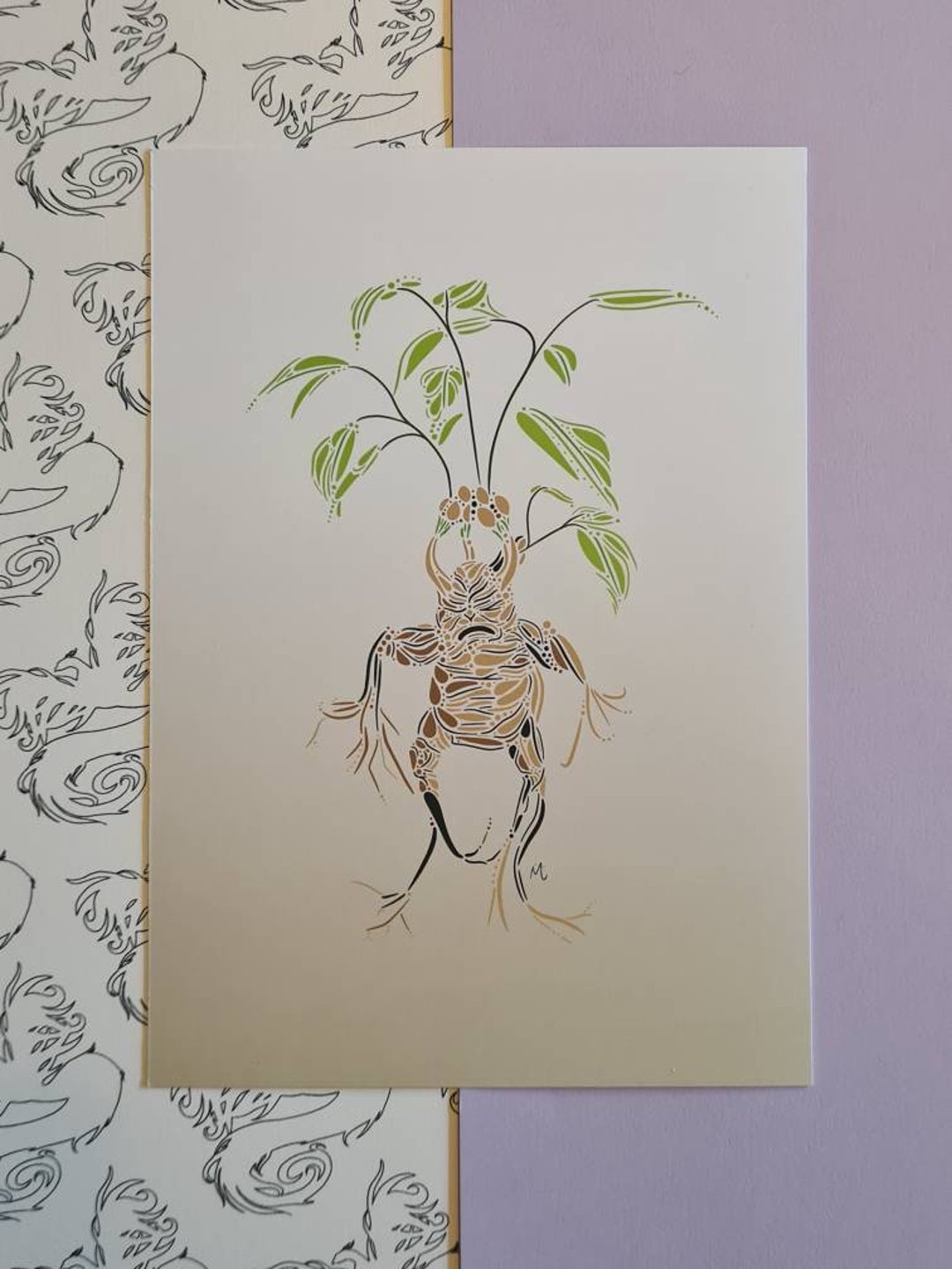 Mandrake Inspired Fan Art Print Wall Art Potter Gift Wizarding World A4 ...