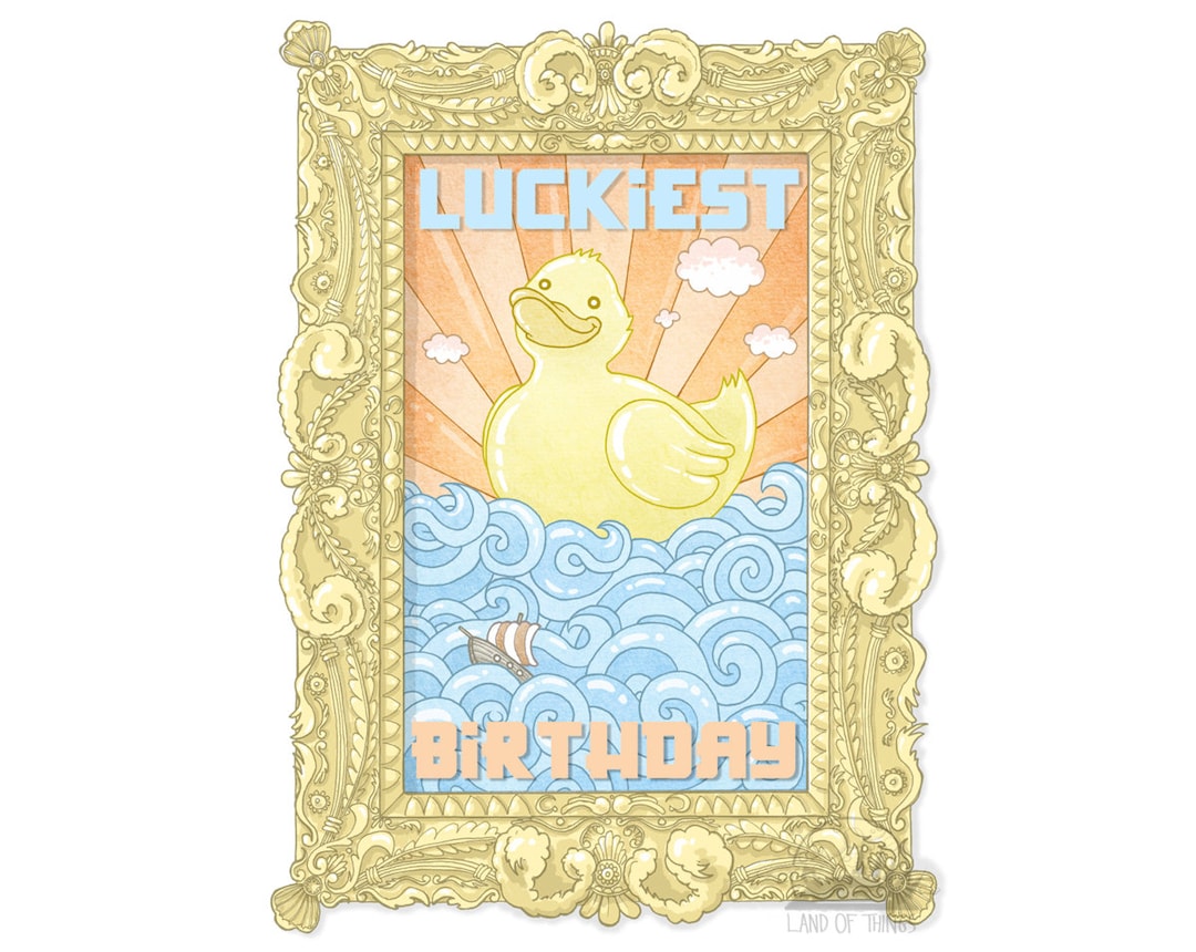 Greeting Card Luckiest Birthday - Etsy