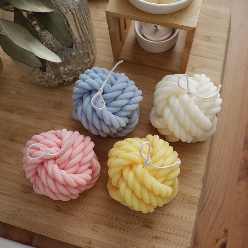 Woolen Yarn Soy Candle,christmas Candles,christmas Deco Candle,for Gift ...