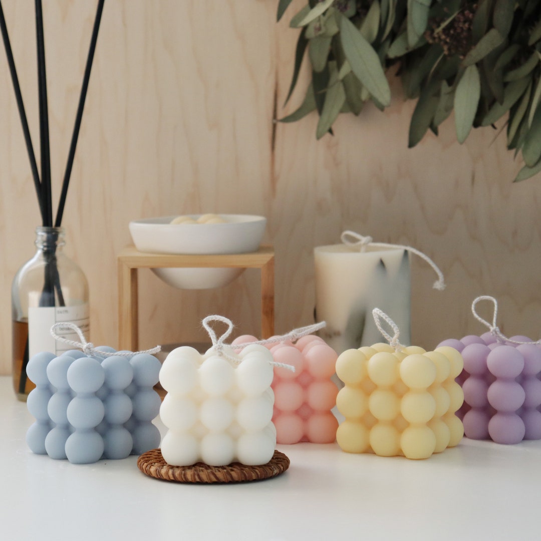 Cube Pillar Soy Candle,scented Candles,home Deco,handmade Soy Pillar ...