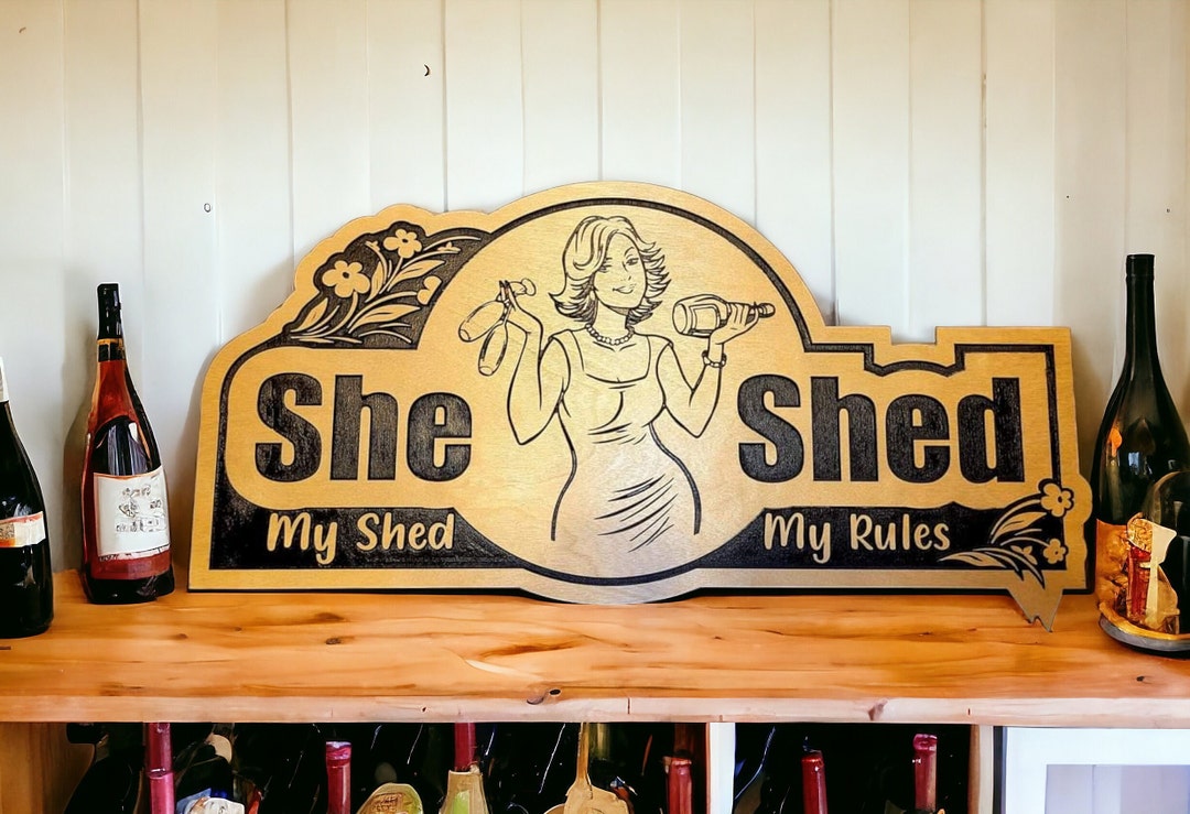 Custom Wooden She-shed Sign, She Shed Wall Decor Craft Room Decor ...