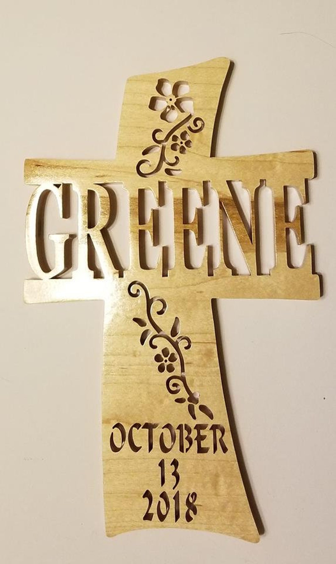 Hand Carved Wooden Cross, Personalized Wedding Gift, Custom ...