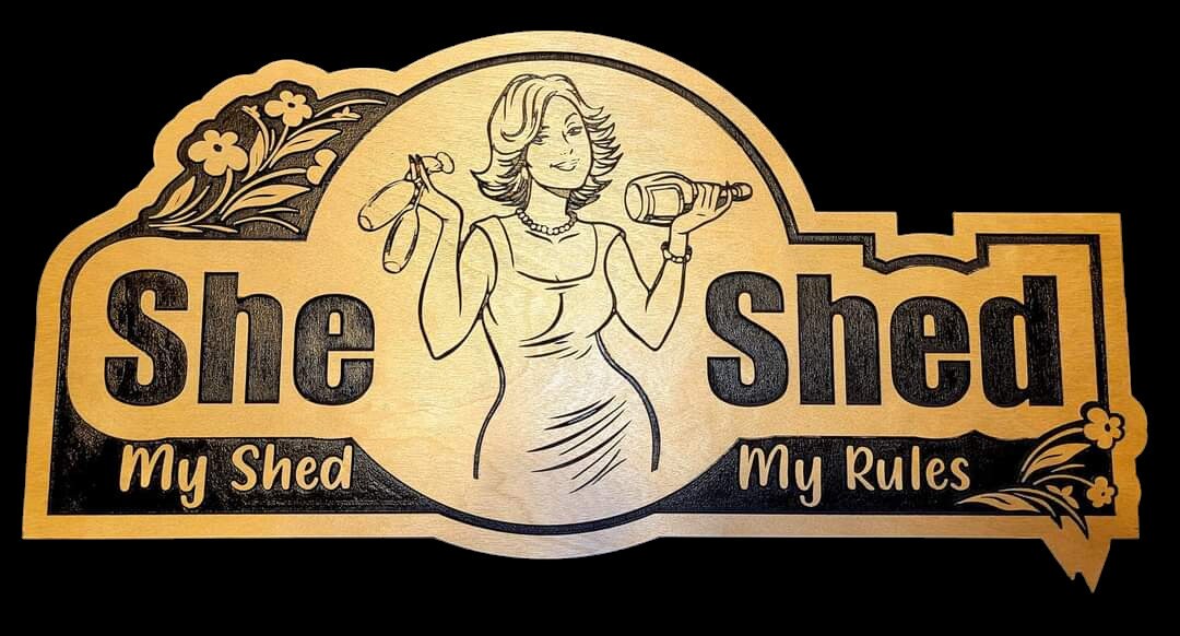 Custom Wooden She-shed Sign, She Shed Wall Decor Craft Room Decor ...